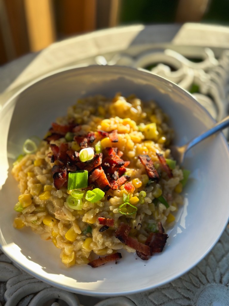 Summer Corn Risotto with Bacon – stephreeds